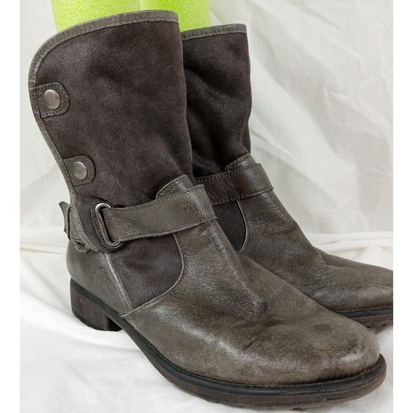 BareTraps | Shoes | Bare Traps Select Gray Taupe Leather Ankle Boots ...